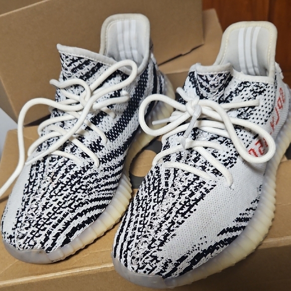 Yeezy | Shoes | Yeezy Black And White Athletic Shoes With Zebra Pattern ...